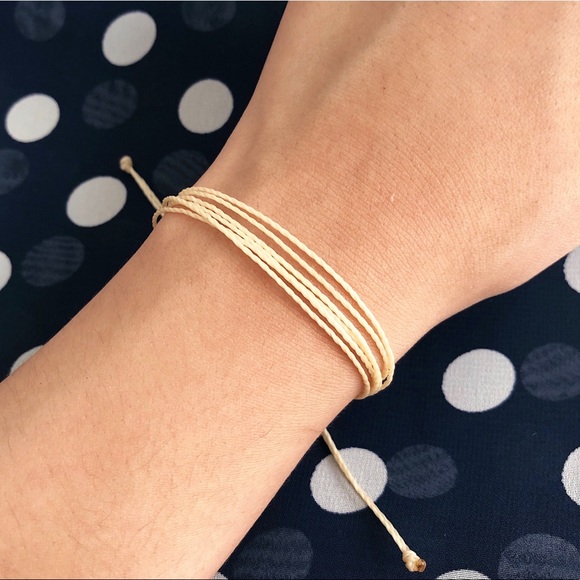 Handmade by me! | Jewelry | 4 Bundled Cream Wax String Bracelet | Poshmark